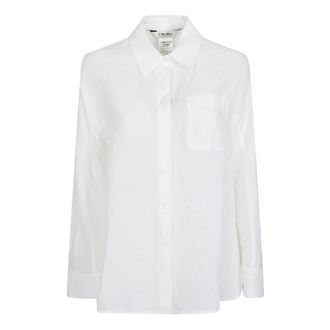 Max Mara Femme, Blouses et Chemises, Blanc, Taille: 34 FR Linen Shirt