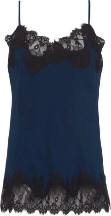 Gold Hawk Contrast Marilyn Seiden-Camisole mit Spitze - - Tops - Damen - Blau - L
