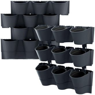 Prosperplast Jardini&egrave;re verticale Cascade Wall en plastique de couleur anthracite 67 (l) x 17,7 (l) x 57 (h) cm - Anthracite