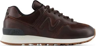 New Balance Femme 574 en Marron/Blanc, Cuir, Taille 36.5