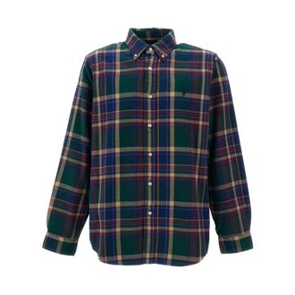 Polo Ralph Lauren Custom Fit Brushed Flannel Shirt - - Shirts - Herren - Gr&uuml;n - L