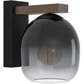 Eglo Lampe murale Filago Wood, acier marron, noir E27 1x40w L: 14,5 cm H: 20 cm Dimmable