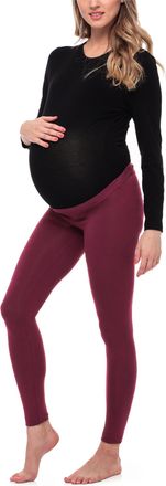 Be Mammy Lange Umstandsleggings aus Viskose BE20-253 (Weinrot, XL)