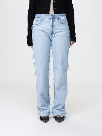 Acne Studios Jean droit 5 poches taille mi-haute en denim vieilli