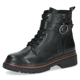 Caprice Caprice Damen Stiefeletten aus Leder mit Schnalle, Schwarz (Black Nappa), 41 EU