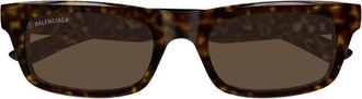 Balenciaga lunettes de soleil BB0422S &agrave; monture rectangulaire - Marron