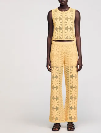 Sandro Pantalon droit en crochet