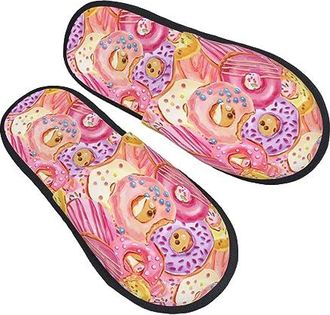 Generic Pantoufle Maison Motif En Forme De Beignet Chaudes Pantoufles Doux Chaussons Maison Antid&eacute;rapantes Hiver Chaussures Chaudes Pour H&ocirc;tels Maison Chambre