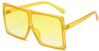 Generic Lunettes De Soleil Carr&eacute;es &Agrave; Grande Monture For Hommes, Id&eacute;ales For Le Sport Et La Conduite En Ext&eacute;rieur(Yellow)