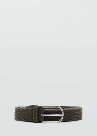 Mango Ceinture &eacute;lastique tress&eacute;e kaki - Homme - 100 - MANGO MAN