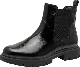 Tamaris Comfort Damen Chelsea Boots mit Rei&szlig;verschluss Klassisch, Schwarz (Black Patent), 38 EU