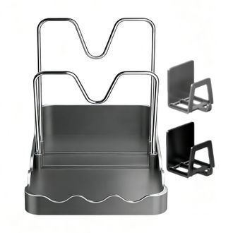 Generico Organizer, multifunktionales Aufbewahrungsregal mit 2 Abfl&uuml;ssen f&uuml;r Schwamm, Edelstahl, f&uuml;r Spatel, L&ouml;ffel, K&uuml;che, Arbeitsplatte, Ecke, Waschbecken, S