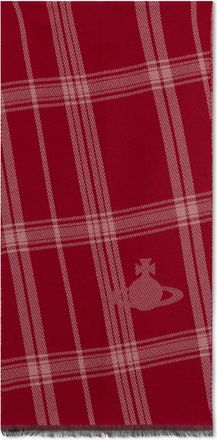 Vivienne Westwood Checkered Wool Scarf - Red