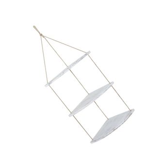 SOLUSTRE Nordisches Wand-eckregal Dreistöckig Abnehmbar Mit Dickem Hanfseil Installieren Platzsparend Für Küche Wohnzimmer Schlafzimmer Dekoratives Hängeblumen