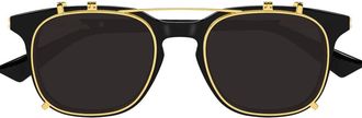 Bottega Veneta Homme, Accessoires, Noir, Taille: 49 MM Lunettes de soleil rectangulaires &agrave; clip