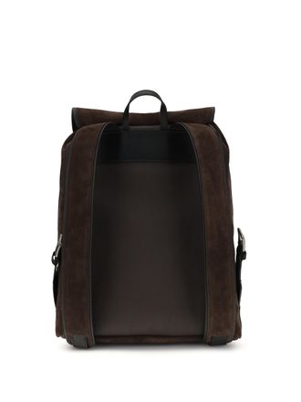 Valentino Garavani Mens Antibes Backpack Suede Testa Di Moro-Nero Calf Leather Bos Taurus Backpacks Moro/nero
