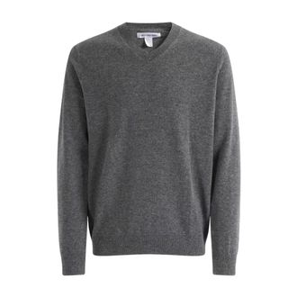 Comme Des Gar&ccedil;ons Pull-over en maille &agrave; col en V - Homme - Pulls - Gris - Taille: M