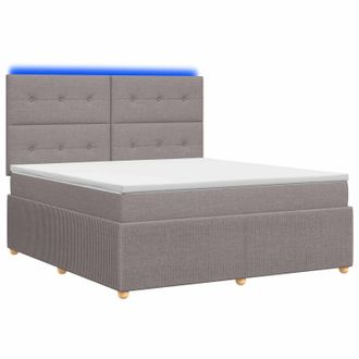 vidaXL Letto Box Spring Led Con Materasso Tortora 140 X 200 Cm Tessuto Vidaxl