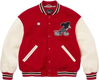 SUPREME Mickey Collegejacke mit Applikation - Rot
