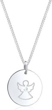 Elli Collier Femme Paillette Gravure Ange Cristal (925/1000) Argent