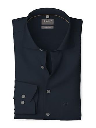 Olymp Luxor Chemise &agrave; manches longues pour homme, jacquard, 466 Comfort Fit 20,13 New Kent, Bleu nuit 14, 43