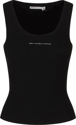 Alexander Wang Femme, Tops, Noir, Taille: 38 FR Racer Tank w/ Jacquard Logo