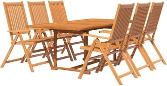 vidaXL 7-tlg. Garten-Essgruppe Massivholz Akazie Vidaxl