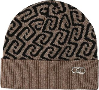 Liu Jo Bonnet Jacquard Logo - Femme - Accessoires - Brun - Taille: ONE Size