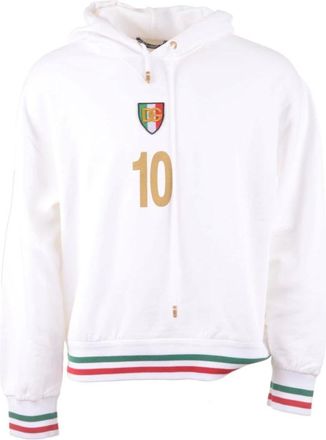 Dolce & Gabbana Homme, Sweatshirts et sweats &agrave; capuche, Blanc, Taille: L Hooded Italy SweaT-shirt