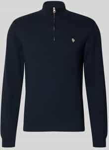 Review Troyer mit Logo-Stitching und kurzem Rei&szlig;verschluss