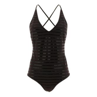 Brunello Cucinelli Gebl&uuml;mter Badeanzug mit Streifen - - Swimwear - Damen - Braun - M