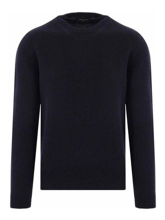 Roberto Collina Pull Col Rond - Bleu Fonc&eacute;