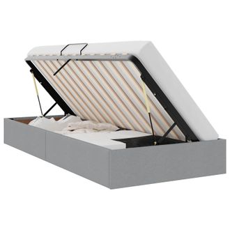 vidaXL Letto Ottomano Grigio Chiaro 90 X 200 Cm Tessuto Vidaxl