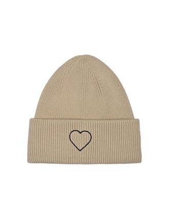 Only Onlalpha Life Embroidered Rib Beanie CC Bonnet c&ocirc;tel&eacute; brod&eacute;, Taupe, Taille Unique Femmes