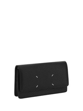 Maison Margiela Womens Grained Leather Wallet Black Calf Bos Taurus