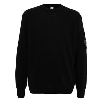 C.P. Company Lambswool Rundhals Pullover GRS Zertifiziert - - Knitwear - Herren - Schwarzk - S