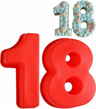 Patelai Nummer 18 Kuchenform Silikon Gro&szlig;e Nummer 18 Kuchenform Blechformen 18. Backen kuchenformen f&uuml;r Geburtstag Jubil&auml;um Backkuchen Zubeh&ouml;r