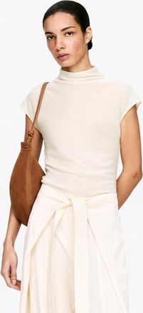 Arket Drapiertes Top Aus Reinem Kaschmir -Wei&szlig;