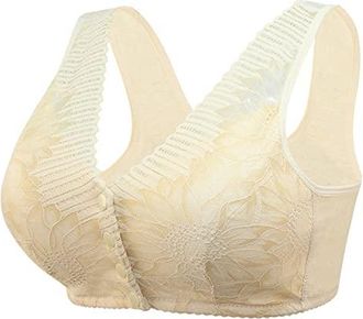 Generic Soutien-gorge 2026 pour femme, sans anneau en acier, couverture compl&egrave;te, boucle avant, sous-v&ecirc;tements absorbants, abricot, 68