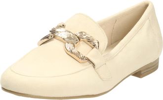 Marco Tozzi Damen Slipper aus Leder Kleiner Absatz, Beige (Dune), 36 EU