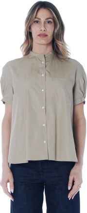 Aspesi Femme, Blouses et Chemises, Gris, Taille: 36 FR Short-sleeve Poplin Shirt