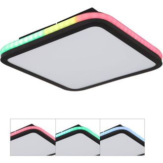 Globo Lighting Deckenleuchte Deckenlampe Fernbedienung led Dimmbar rgb Farbwechsler Schwarz