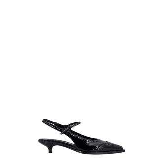 Miu Miu Schwarze Brogue-Sandalen mit Absatz - - Shoes - Damen - Schwarzk - 38 1/2 EU