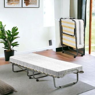 Talamo Italia Talamo Italia - Klappbett Dpiate, Feldbett mit 15 Lattenrosten, inklusive Matratze, platzsparendes Bett, 100% Made in Italy, 80x190h39 cm, Anthrazit