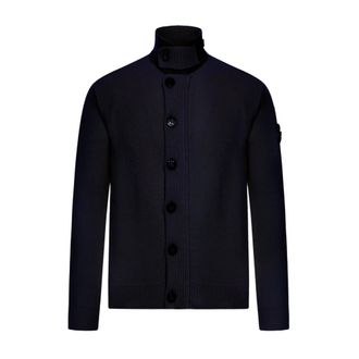 Stone Island Cardigan mit hohem Kragen - - Knitwear - Herren - Blau - L