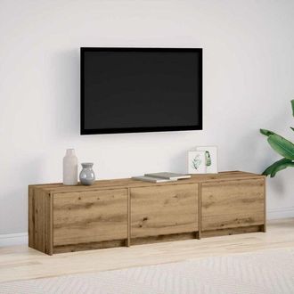 vidaXL vidaXL Meuble TV avec LED avec tiroir Ch&ecirc;ne artisan 165 x 34 x 40 cm