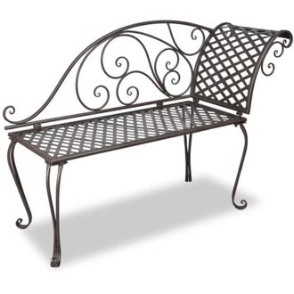 vidaXL Chaise longue de jardin 128 cm Acier Antique Marron