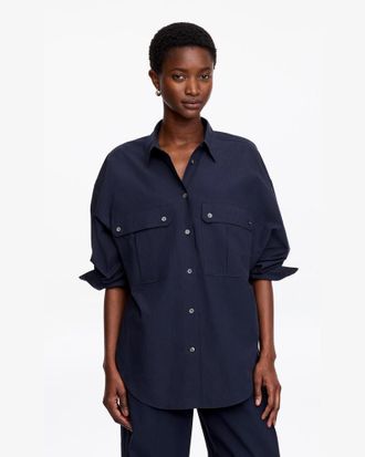 Arket Utility-Hemd Aus Baumwolle -Blau