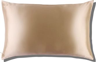 Slip 22 Momme Seidenkissenbezug in 51 x 76cm - aus 100% Maulbeer Seide, mit Reißverschluss, atmungsaktiv, ideal für Allergiker, Karamell