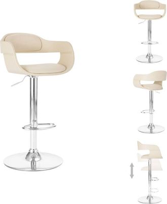 vidaXL Barhocker Weiß Kunstleder - Barhocker - Küchenstuhl - Thekenstuhl - Höhenverstellbar - Bartisch Stuhl